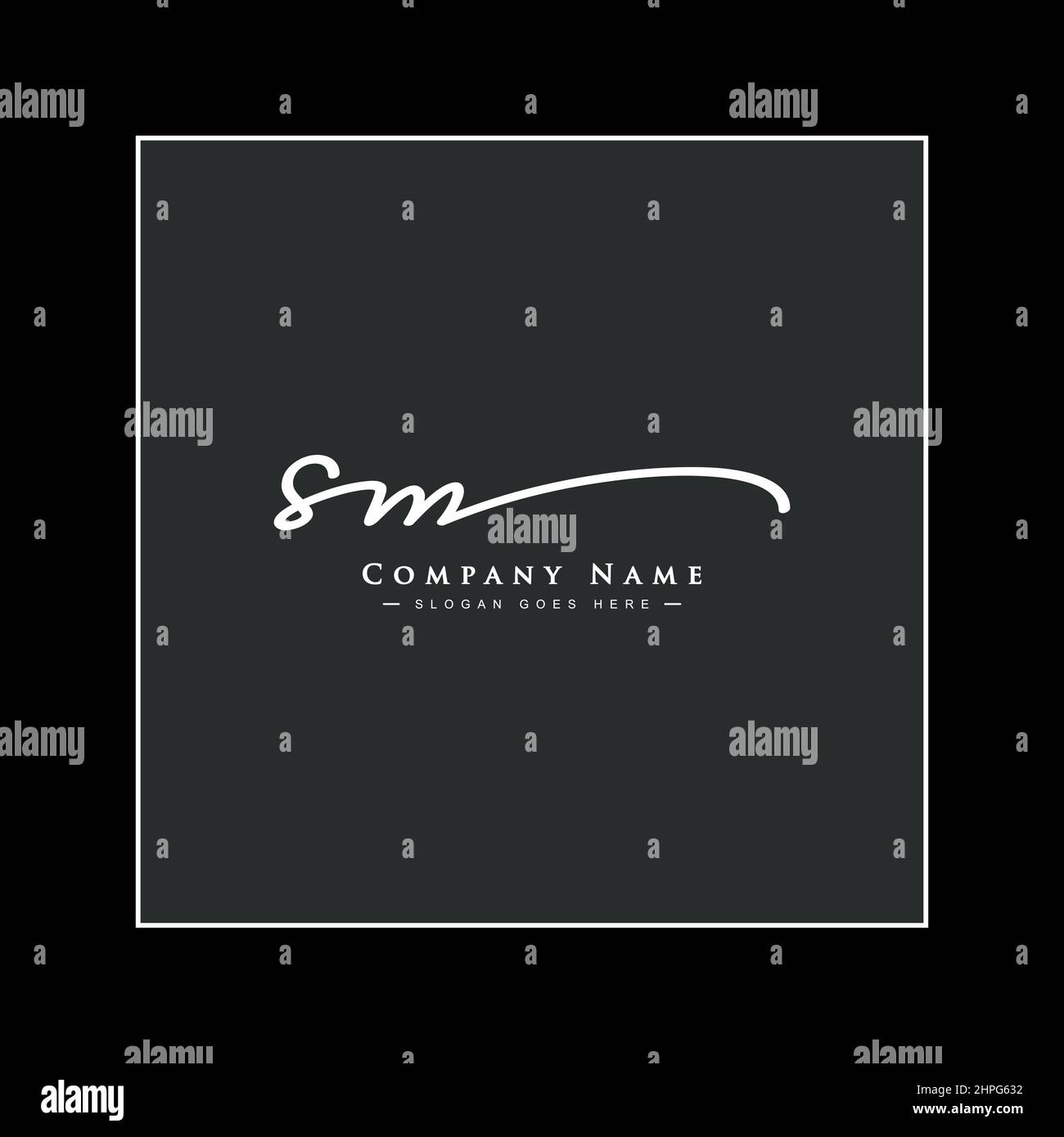 Initial Letter SM Logo - Handwritten Signature Style Logo - Vector Logo ...