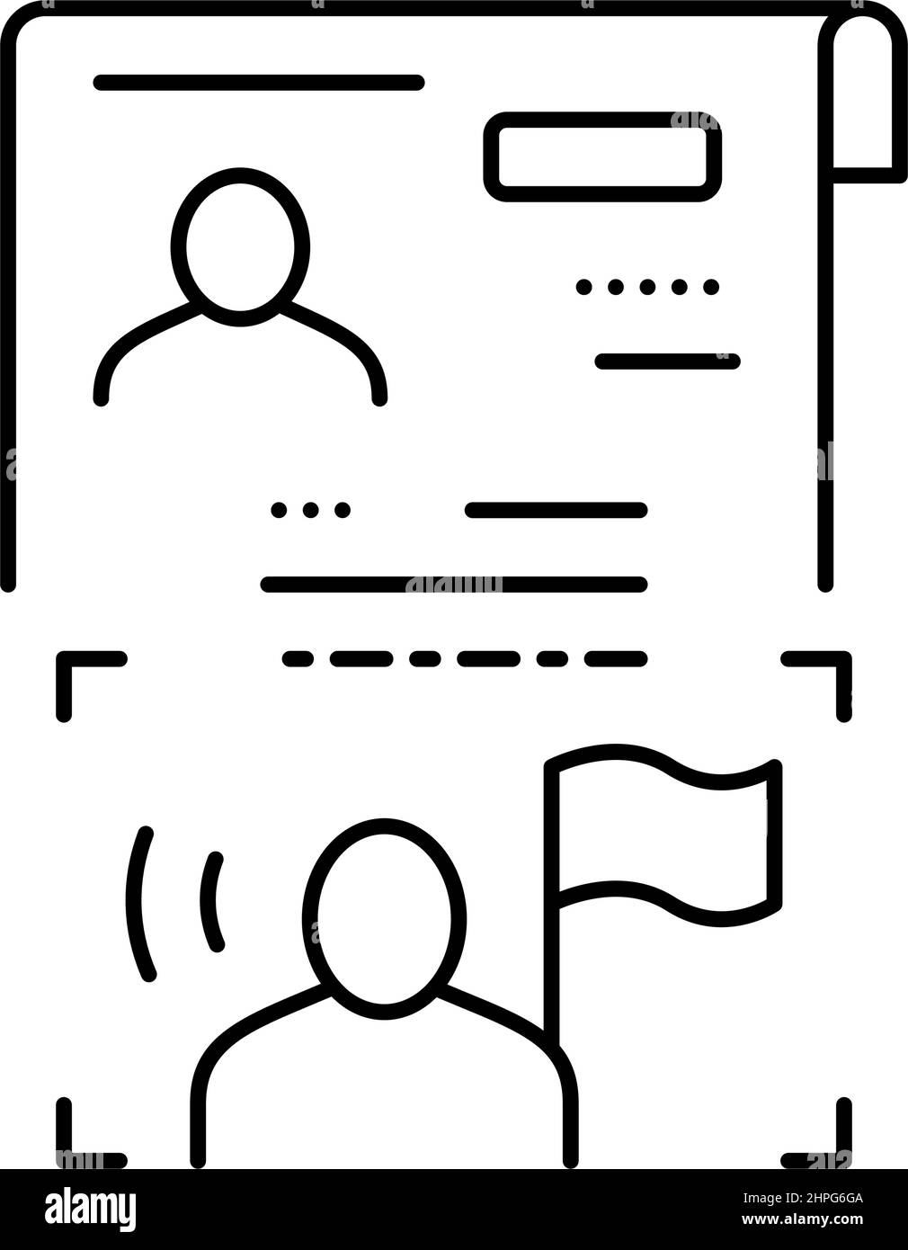 visa as political asylum line icon vector illustration Stock Vector ...