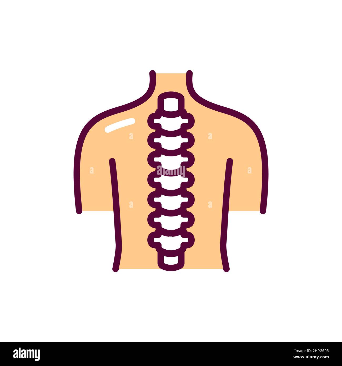 Spine healthy color line icon. Isolated vector element. Outline ...