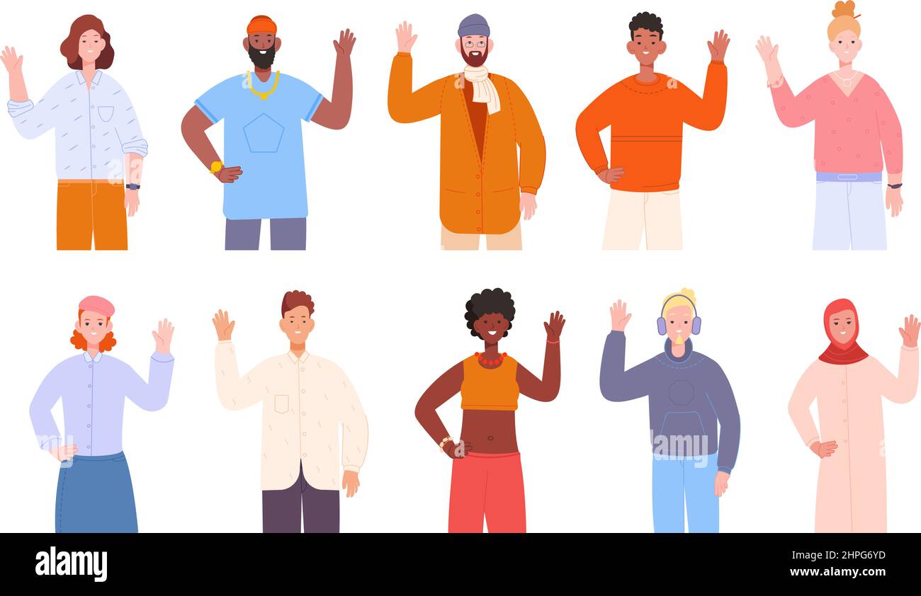 Man saying hello to female Stock Vector Images - Alamy