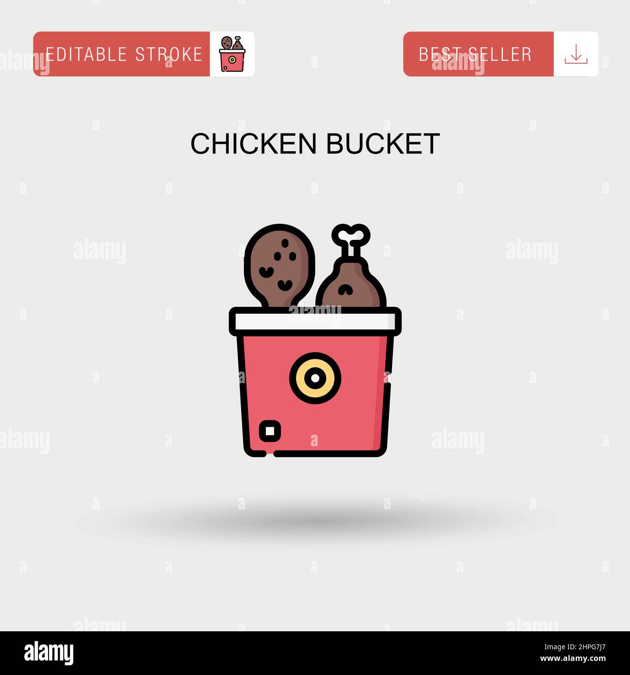 Chicken bucket Simple vector icon Stock Vector Image & Art - Alamy