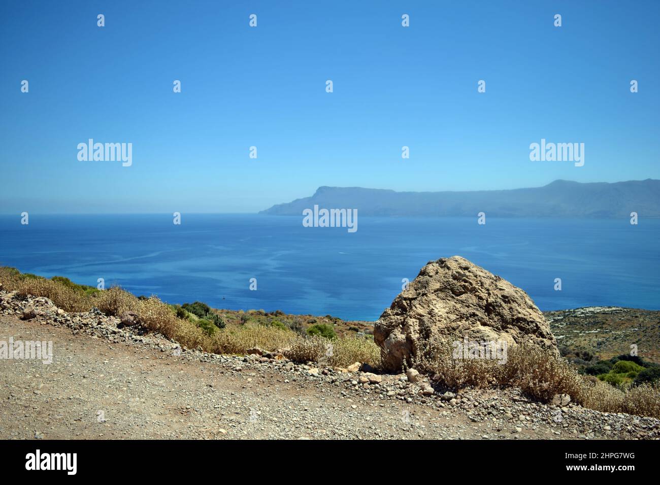 View on the an amazing scenery of Balos costal, beaches and turquoise ...