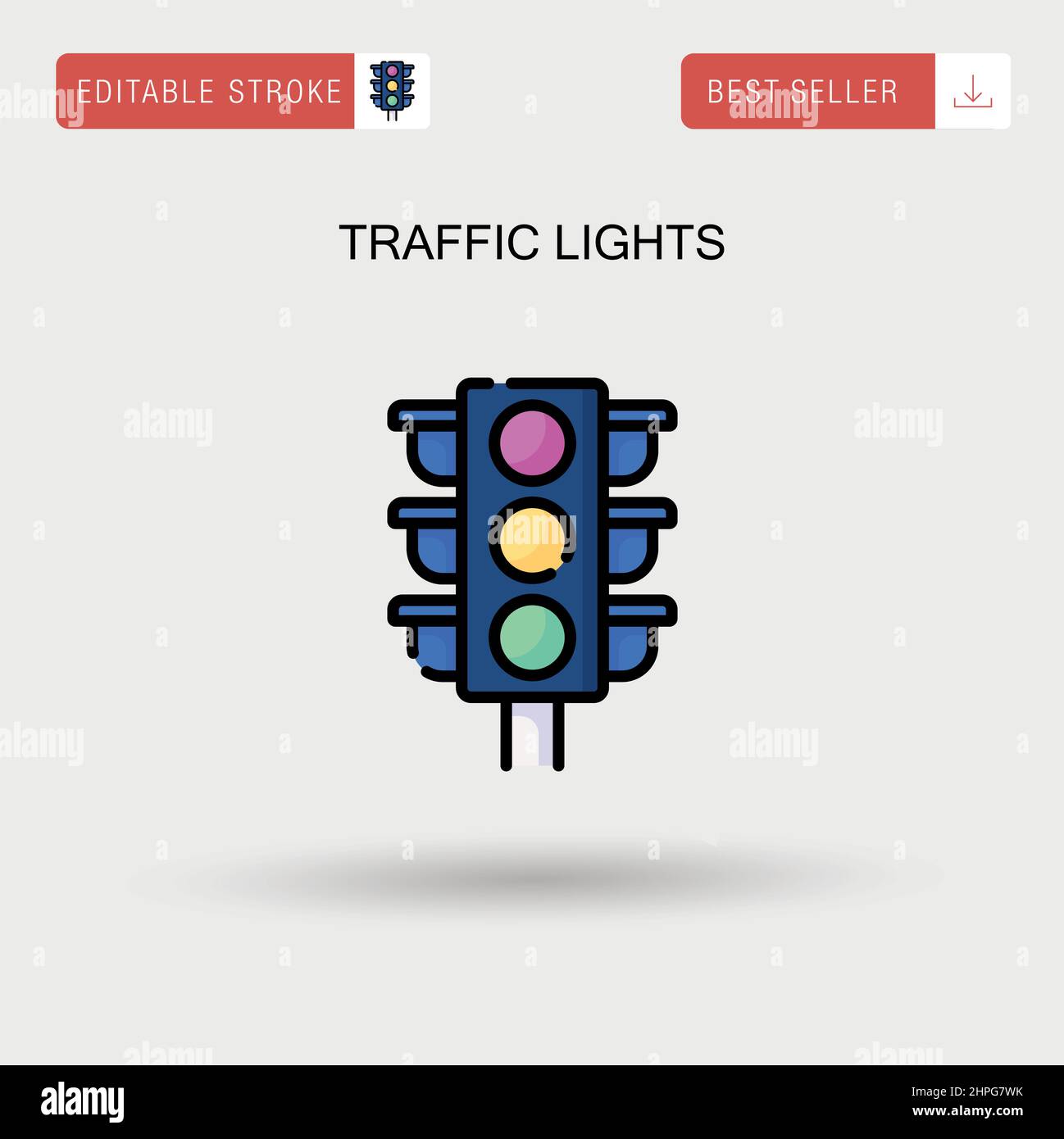 Traffic lights Simple vector icon Stock Vector Image & Art - Alamy