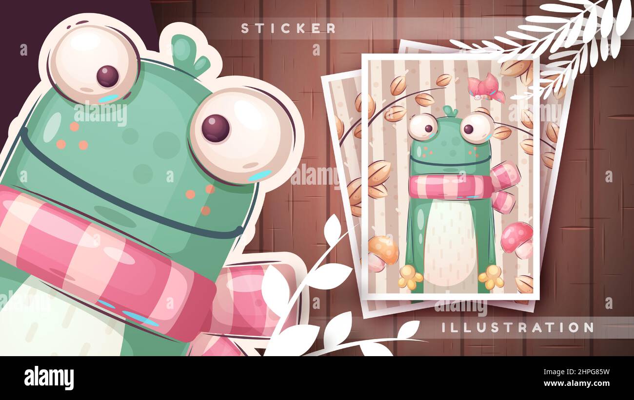 Cartoon character frog - poster template Stock Vector Image & Art - Alamy