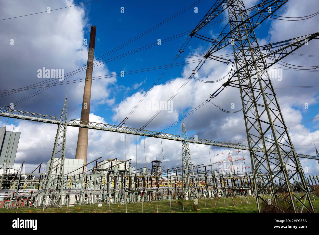 STEAG CHP plant Walsum, coal-fired power plant on the Rhine Stock Photo ...