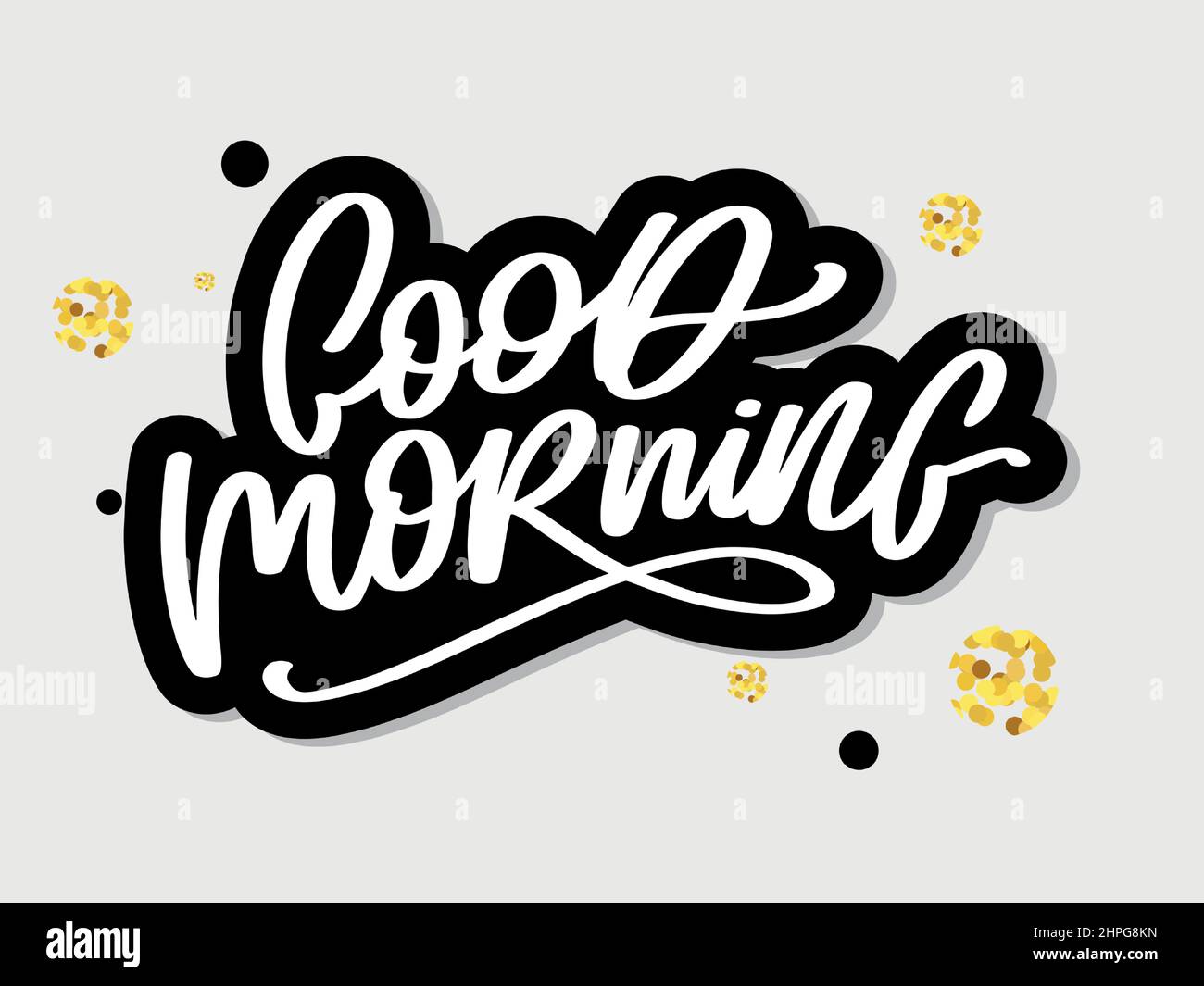 Good Morning lettering calligraphy brush slogan Stock Vector Image ...