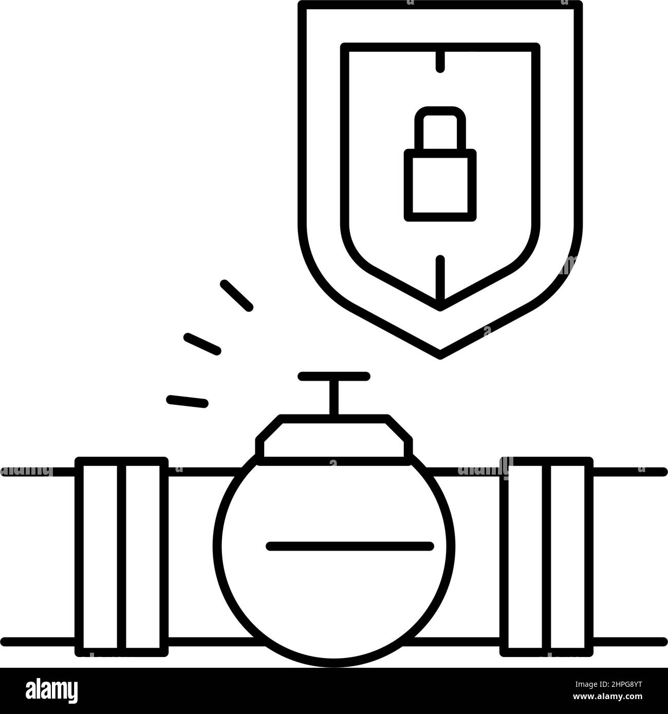 protection system of pipeline construction line icon vector ...