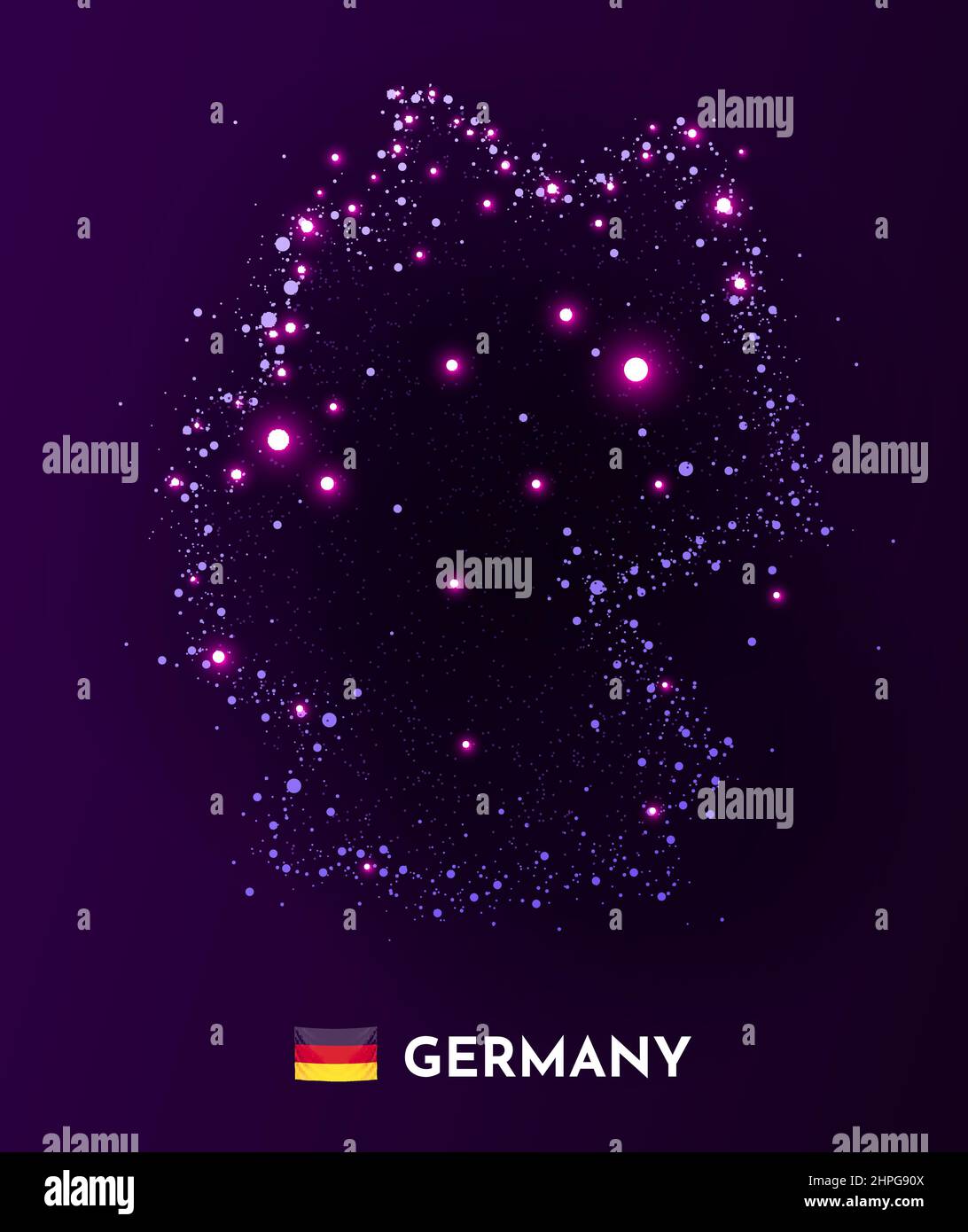 Germany map made of stars and dots. Globalization concept. Space view ...