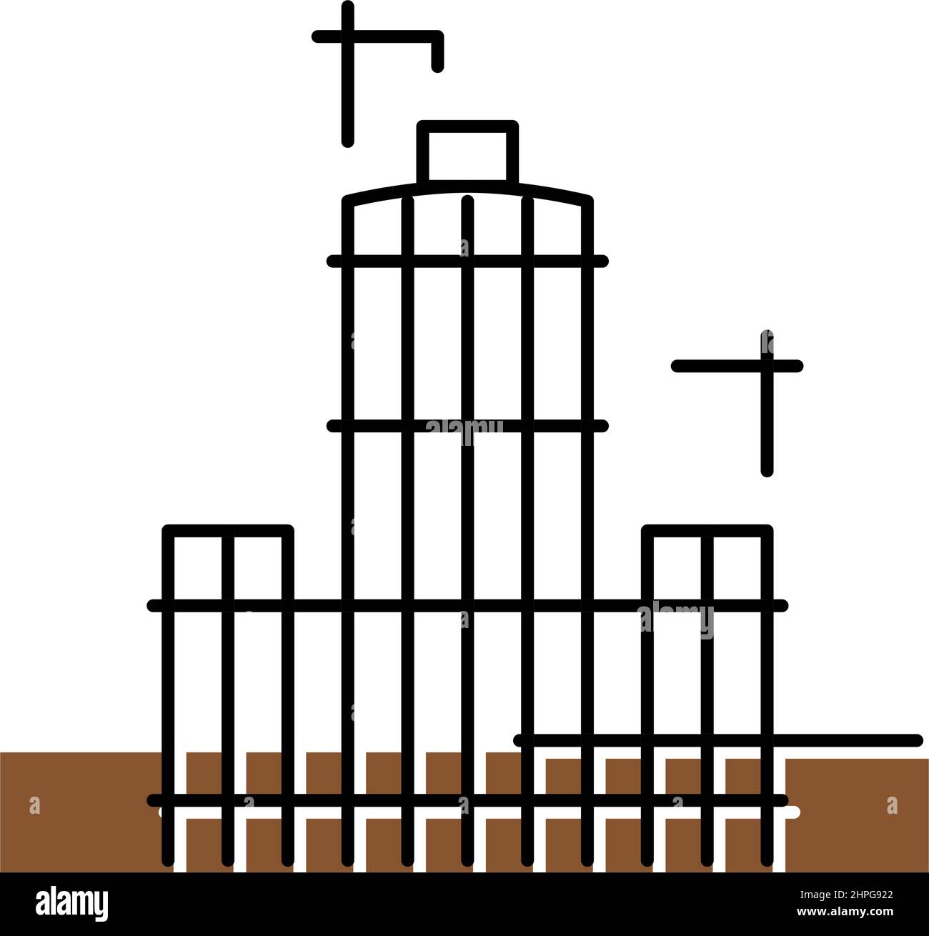 building skyscraper skeleton color icon vector illustration Stock ...