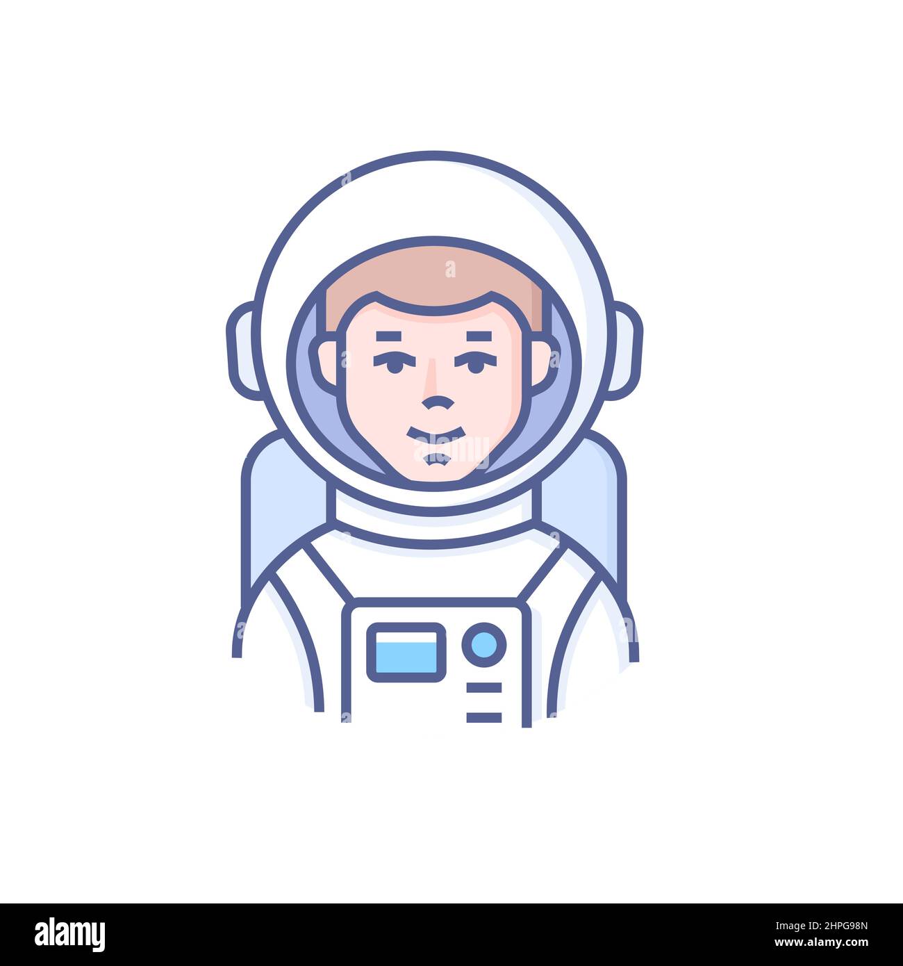 Astronaut Modern Line Design Style Icon On White Background Neat Detailed Image Of Conqueror