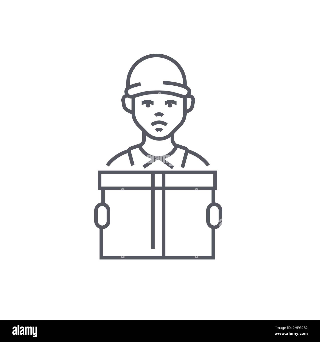 Goods delivery - modern black line design style icon on white ...