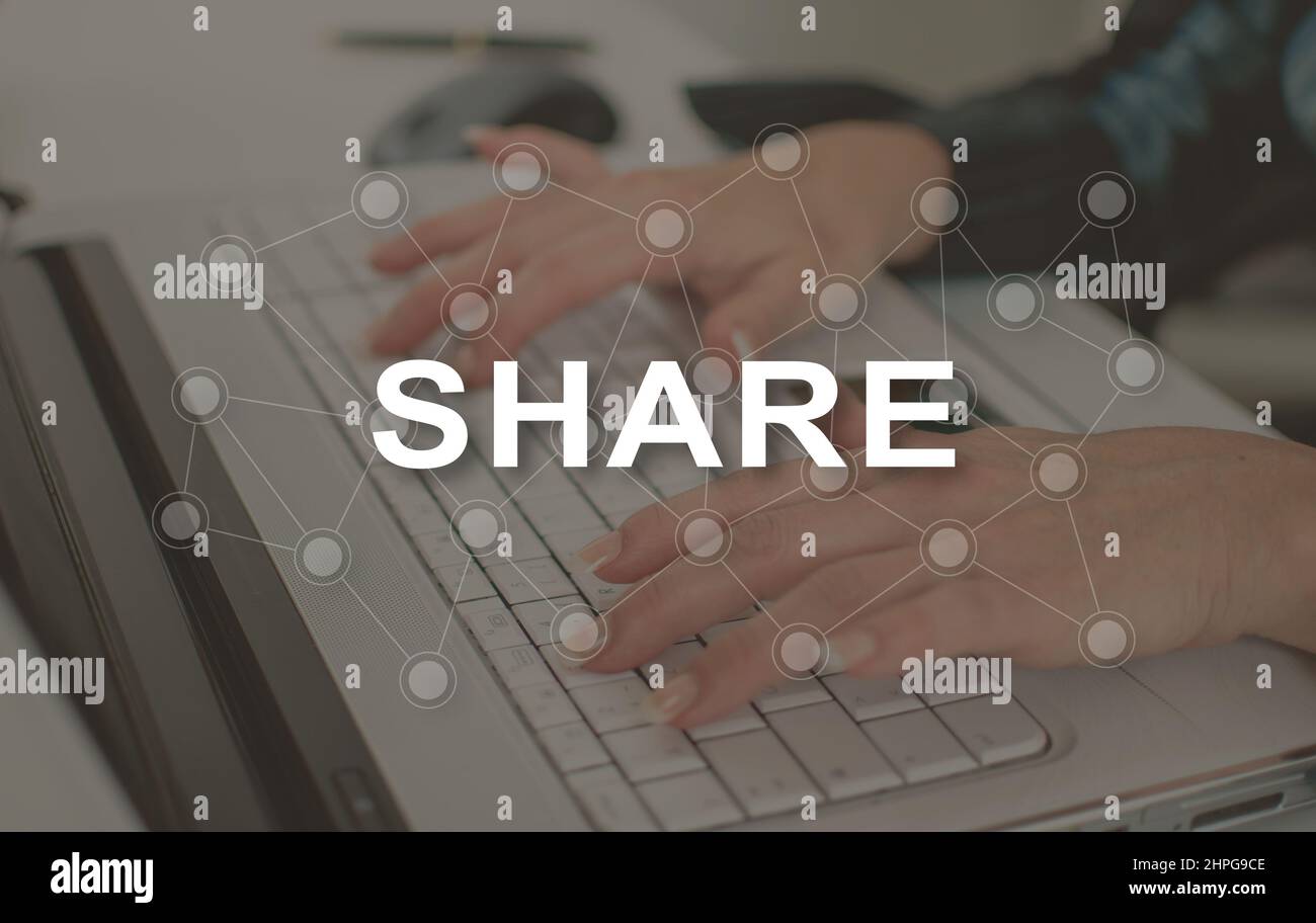 Share concept illustrated by a picture on background Stock Photo - Alamy