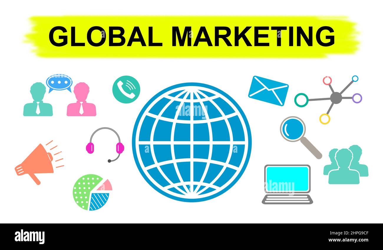 Illustration of a global marketing concept Stock Photo - Alamy