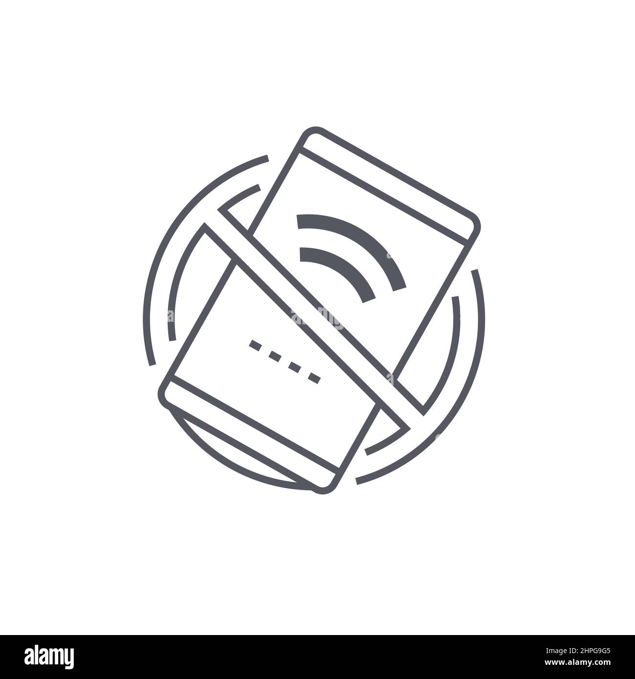 No wi-fi signal - modern black line design style icon on white ...