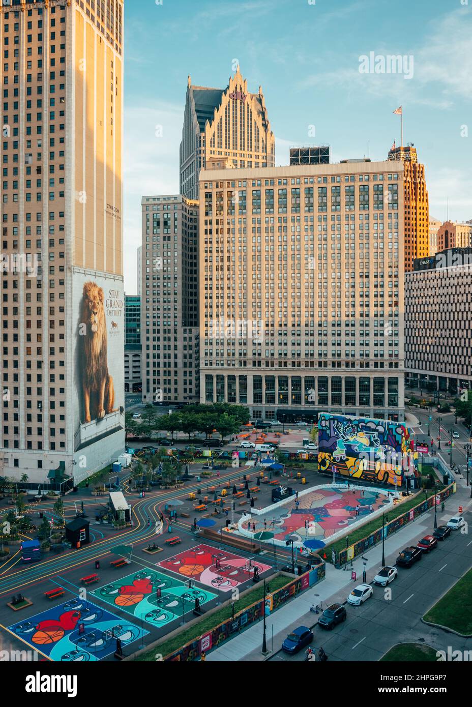 View of downtown cityscape in Detroit, Michigan Stock Photo - Alamy