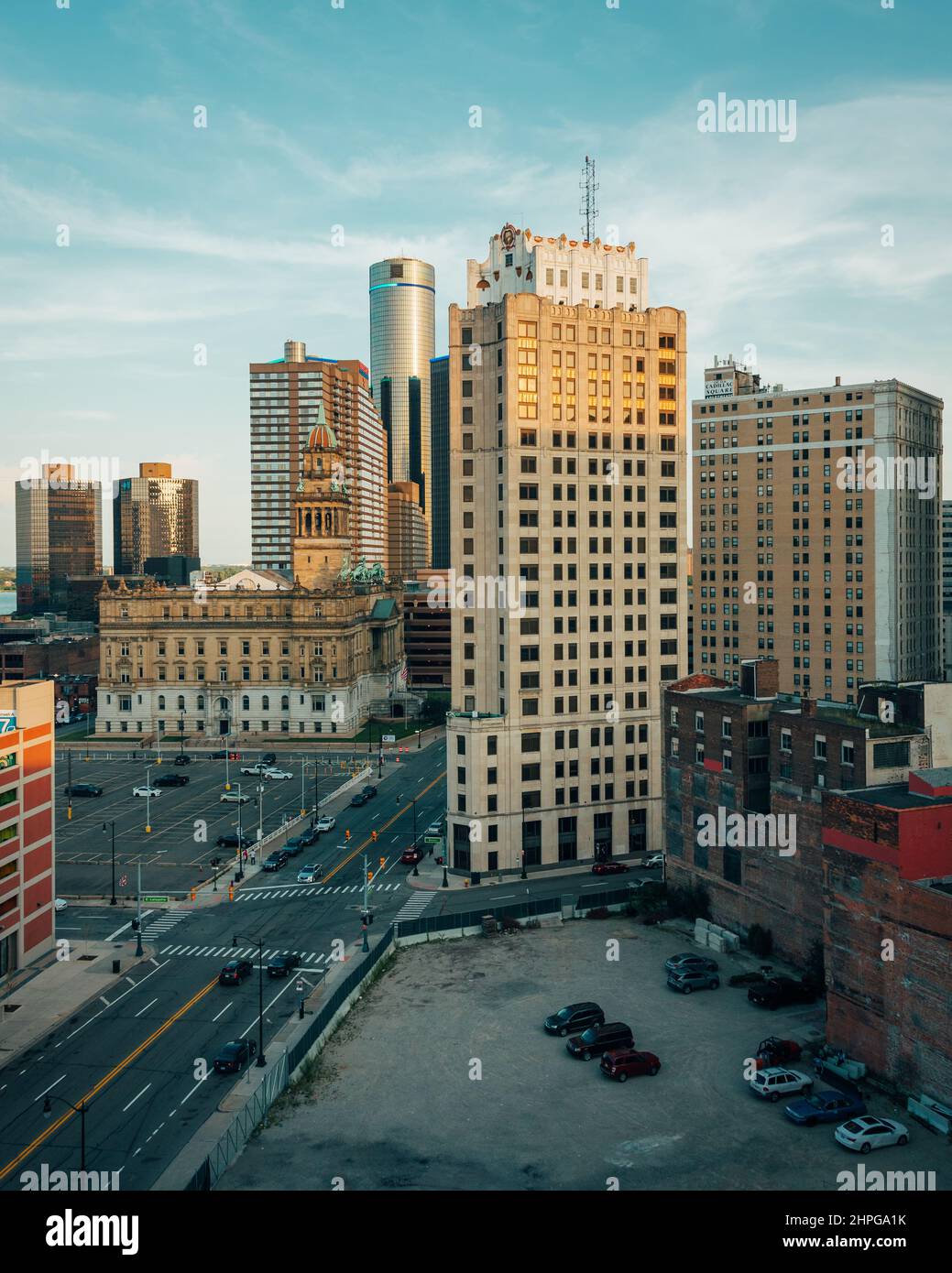 View of downtown cityscape in Detroit, Michigan Stock Photo - Alamy