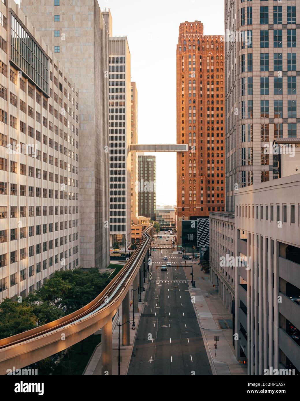 View of Larned Street in downtown Detroit, Michigan Stock Photo - Alamy