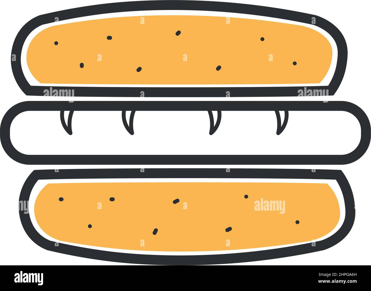Stylish thin line burger icon isolated on white background - Vector ...