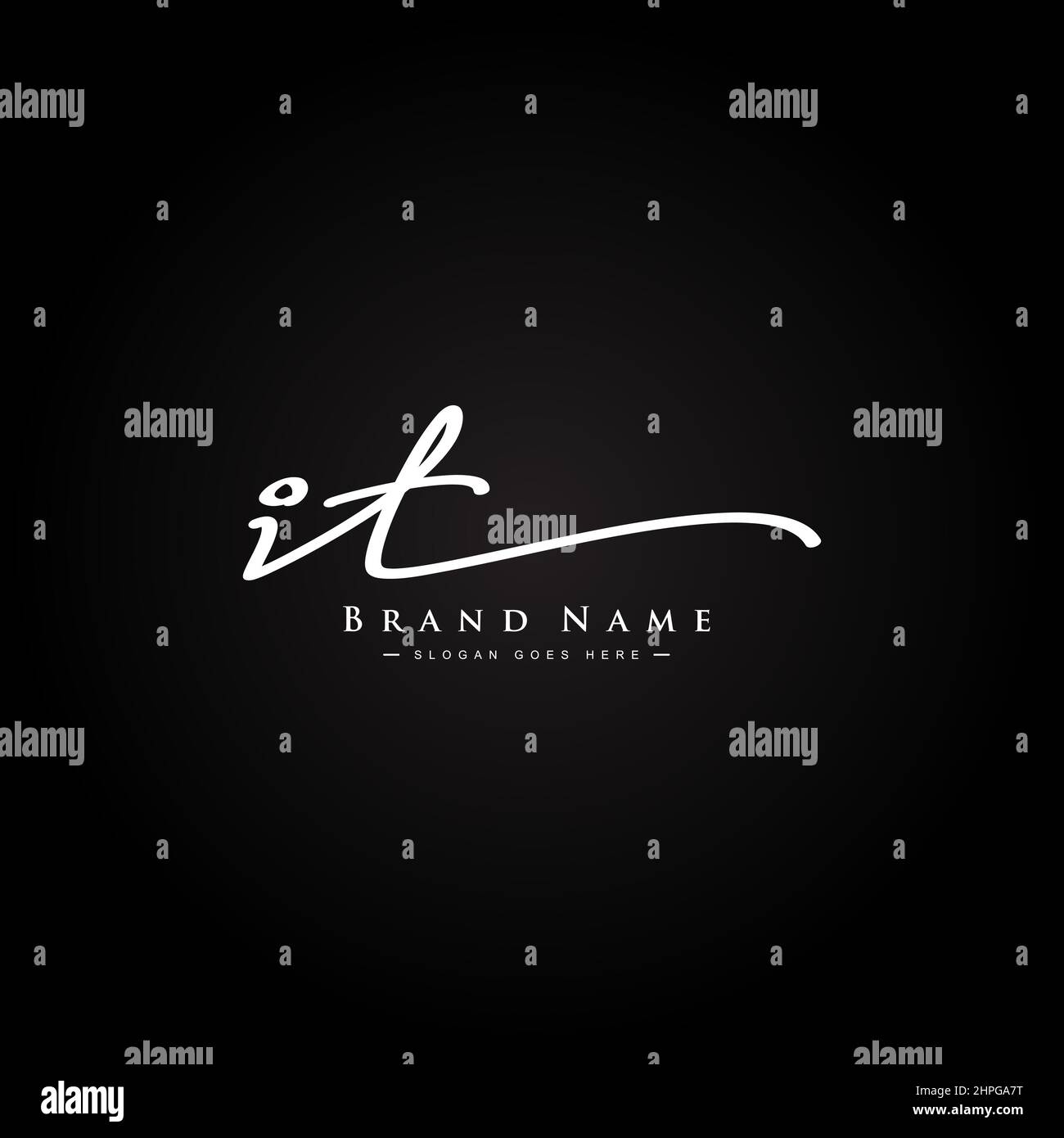 Initial Letter IT Logo - Handwritten Signature Logo - Vector Logo ...