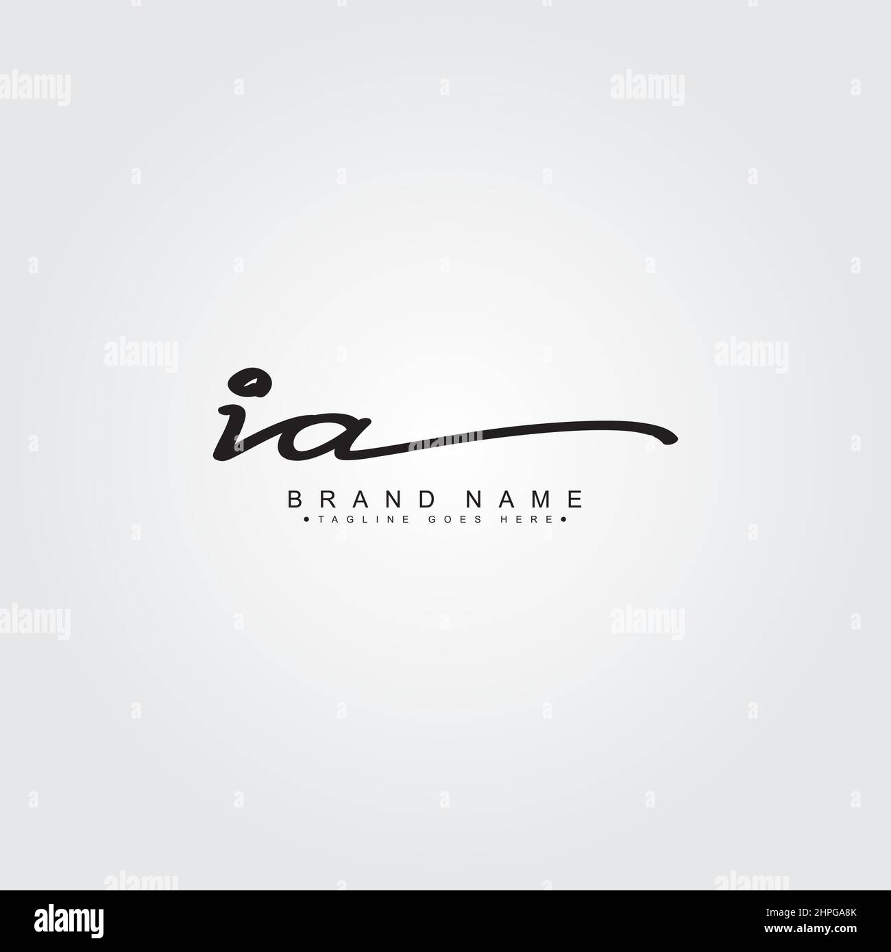 Initial Letter IA Logo - Hand Drawn Signature Style Logo - Vector Logo ...