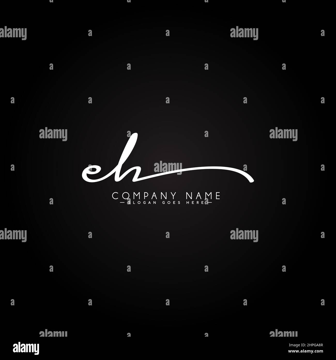 Initial Letter EH Logo - Handwritten Signature Style Logo - Vector Logo ...