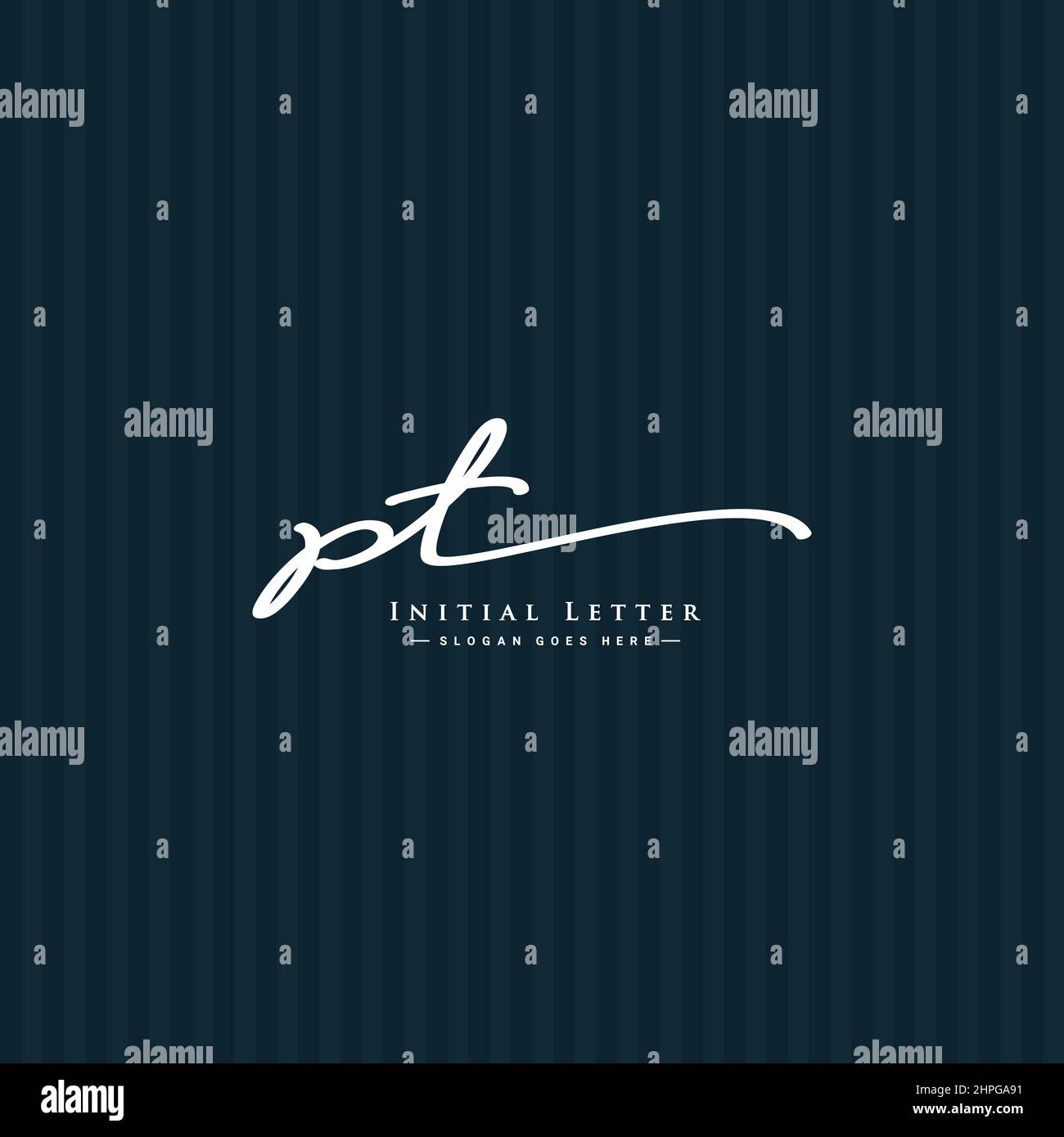 Initial Letter PT Logo - Hand Drawn Signature Style Logo Vector Logo ...