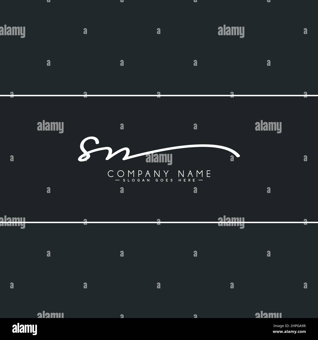 Initial Letter SN Logo - Handwritten Signature Style Logo - Vector Logo ...