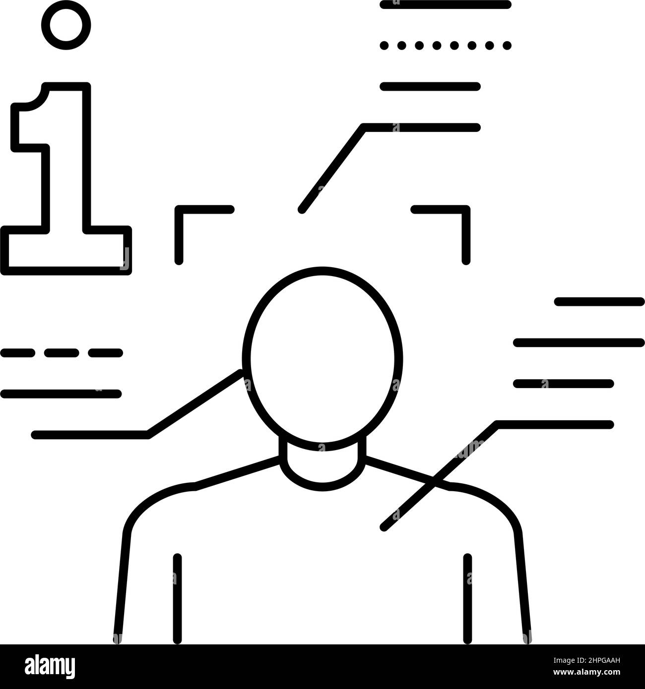 person information and identification line icon vector illustration ...