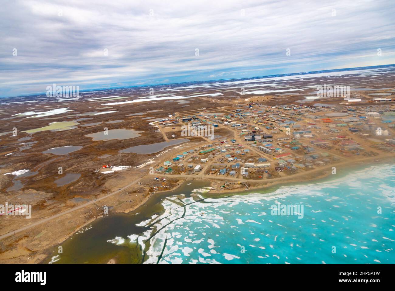 Cambridge Bay, aerial view in spring Stock Photo - Alamy