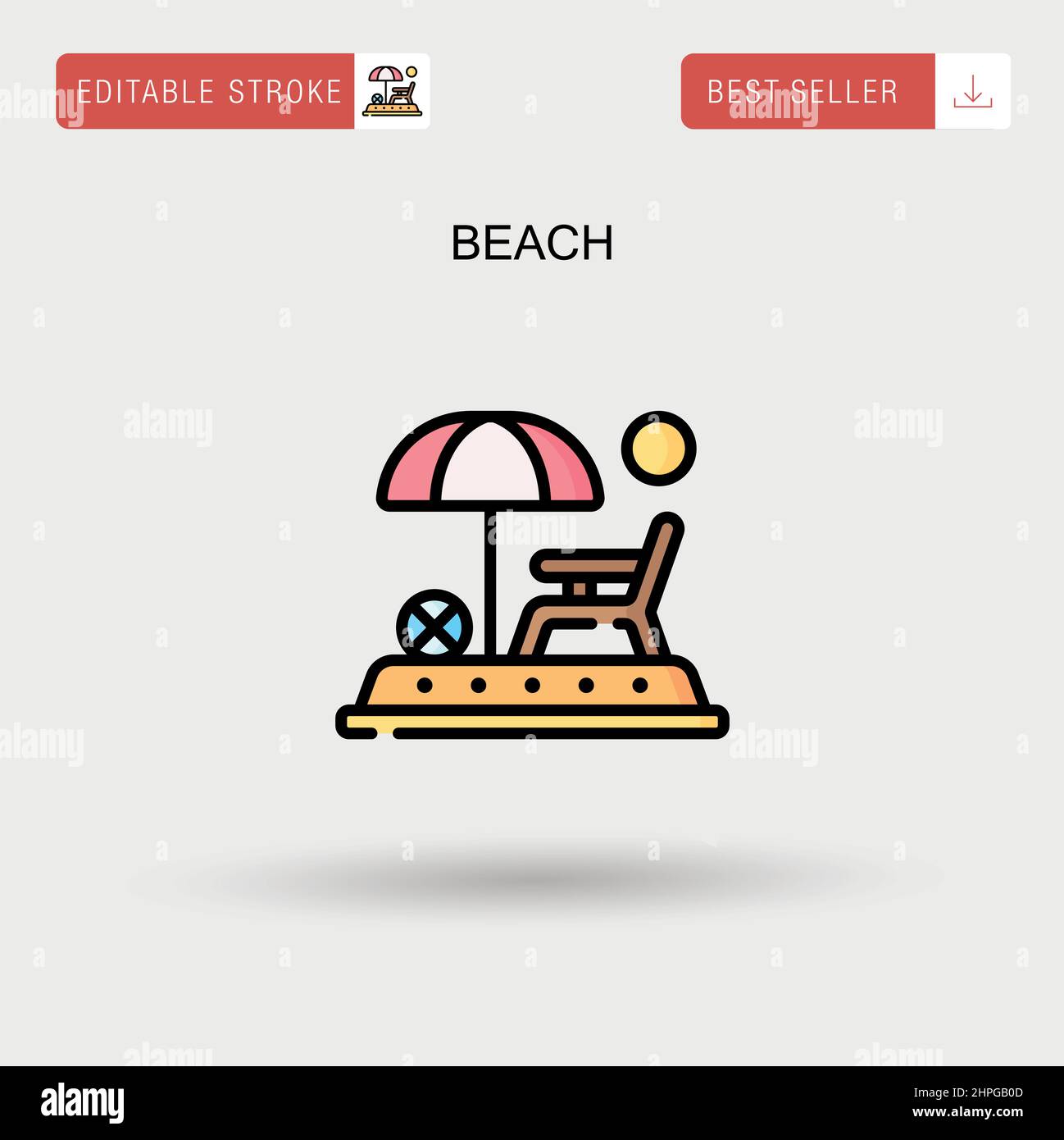 Beach Simple vector icon Stock Vector Image & Art - Alamy