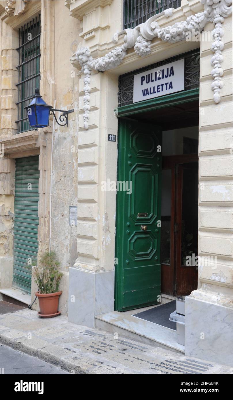 Police Station, Valetta, Malta Stock Photo - Alamy