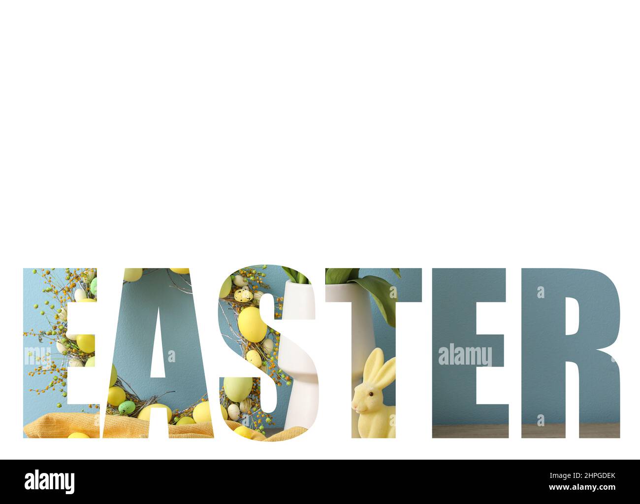 Wreath easter eggs flowers Cut Out Stock Images & Pictures - Alamy
