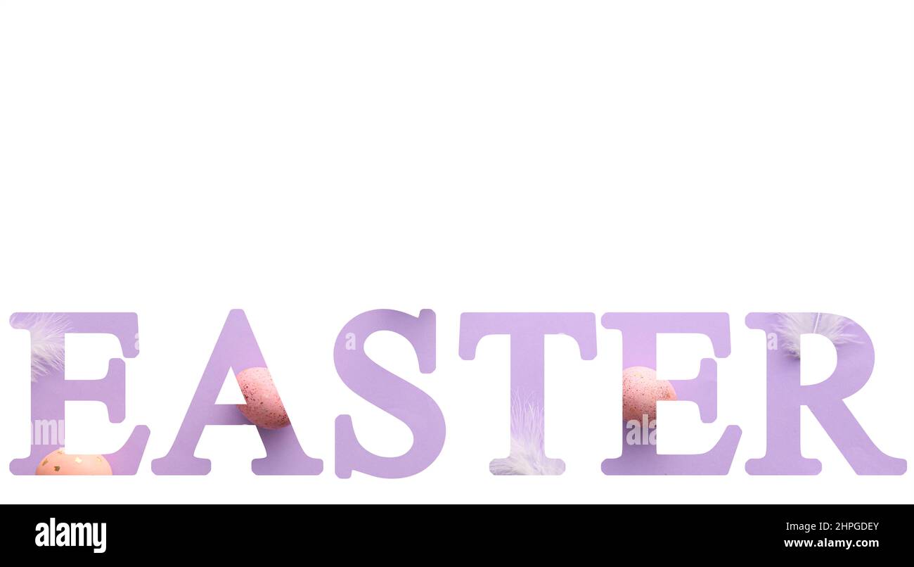 Word EASTER on white background Stock Photo - Alamy