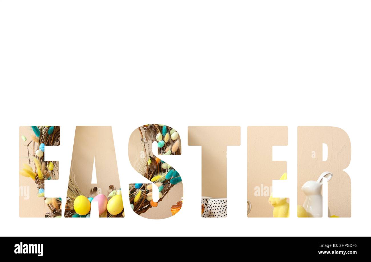 Word EASTER on white background Stock Photo - Alamy
