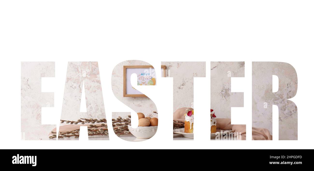 Word EASTER on white background Stock Photo - Alamy