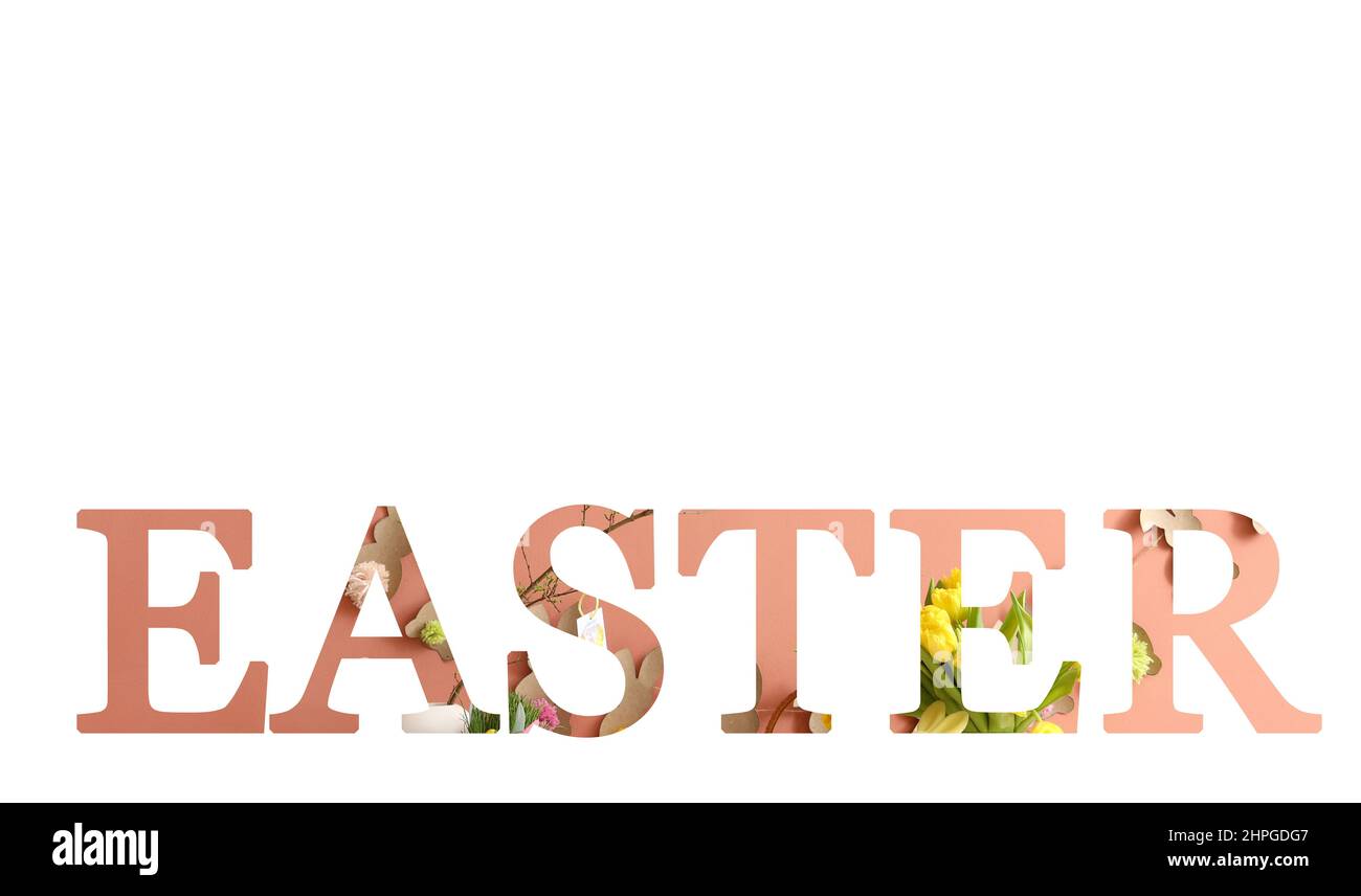 Word EASTER on white background Stock Photo - Alamy
