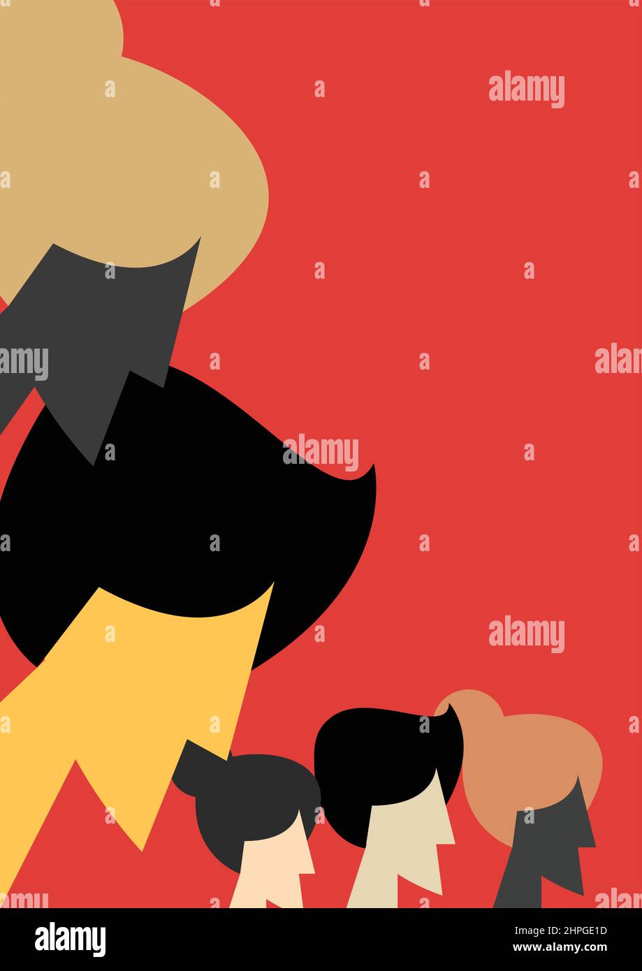Abstract people poster design, modern contemporary for wall art and ...