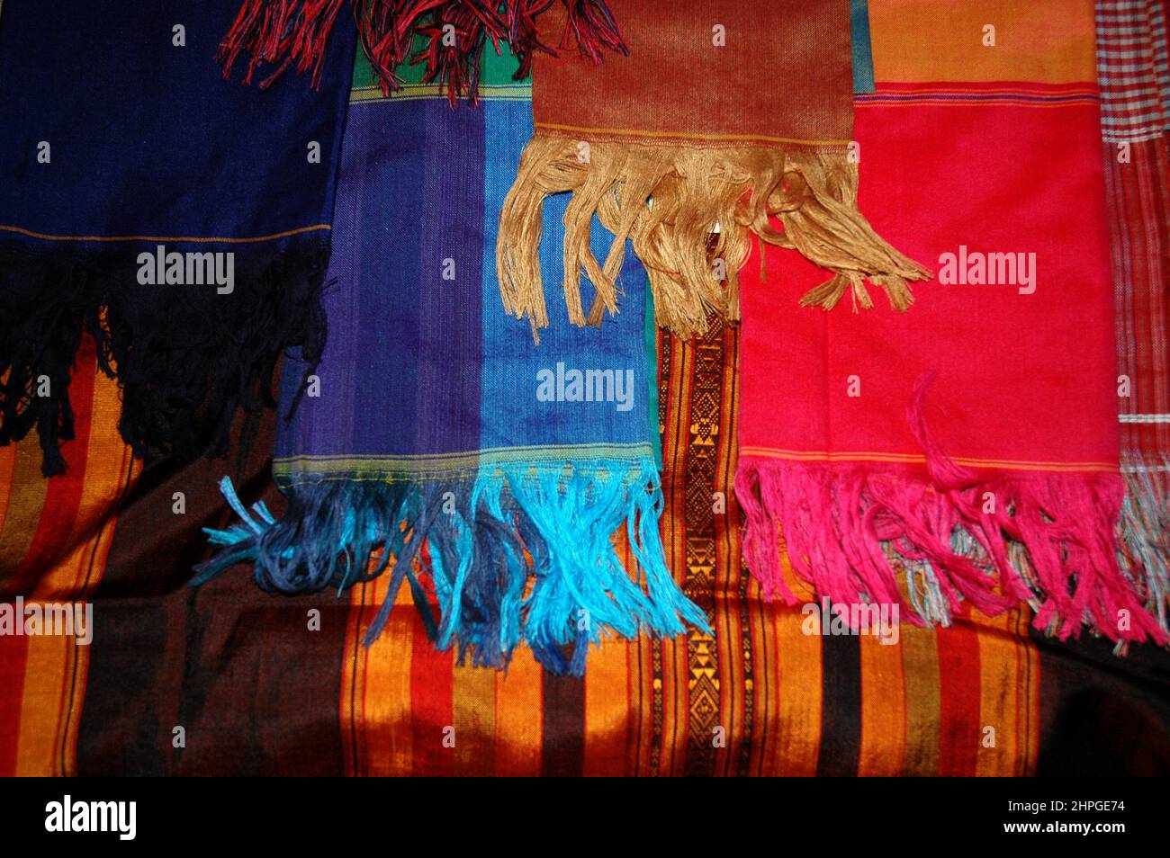 Krama traditional scarf, Phnom Penh, kingdom of Cambodia, Southeast ...