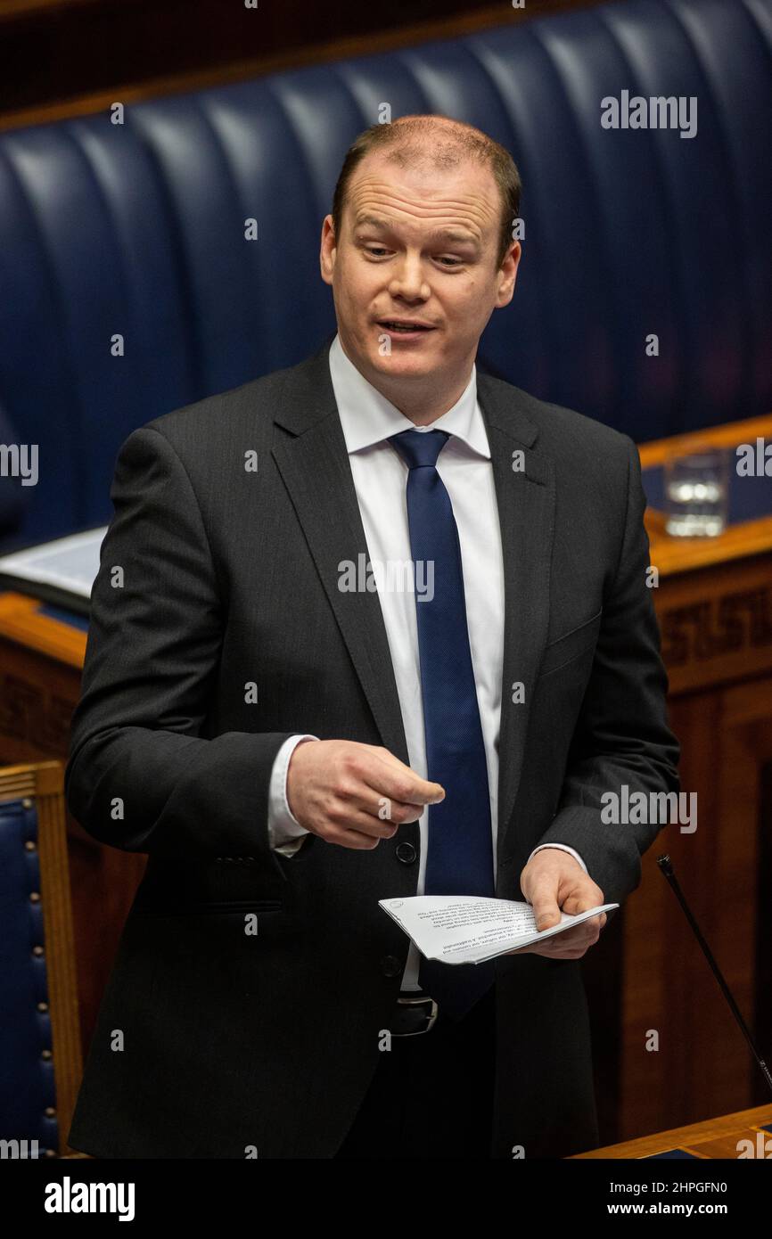 DUP MLA Gordon Lyons in the Northern Ireland Assembly chamber at ...