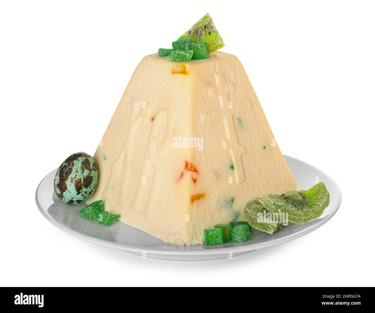 Plate traditional curd cake Cut Out Stock Images & Pictures - Alamy