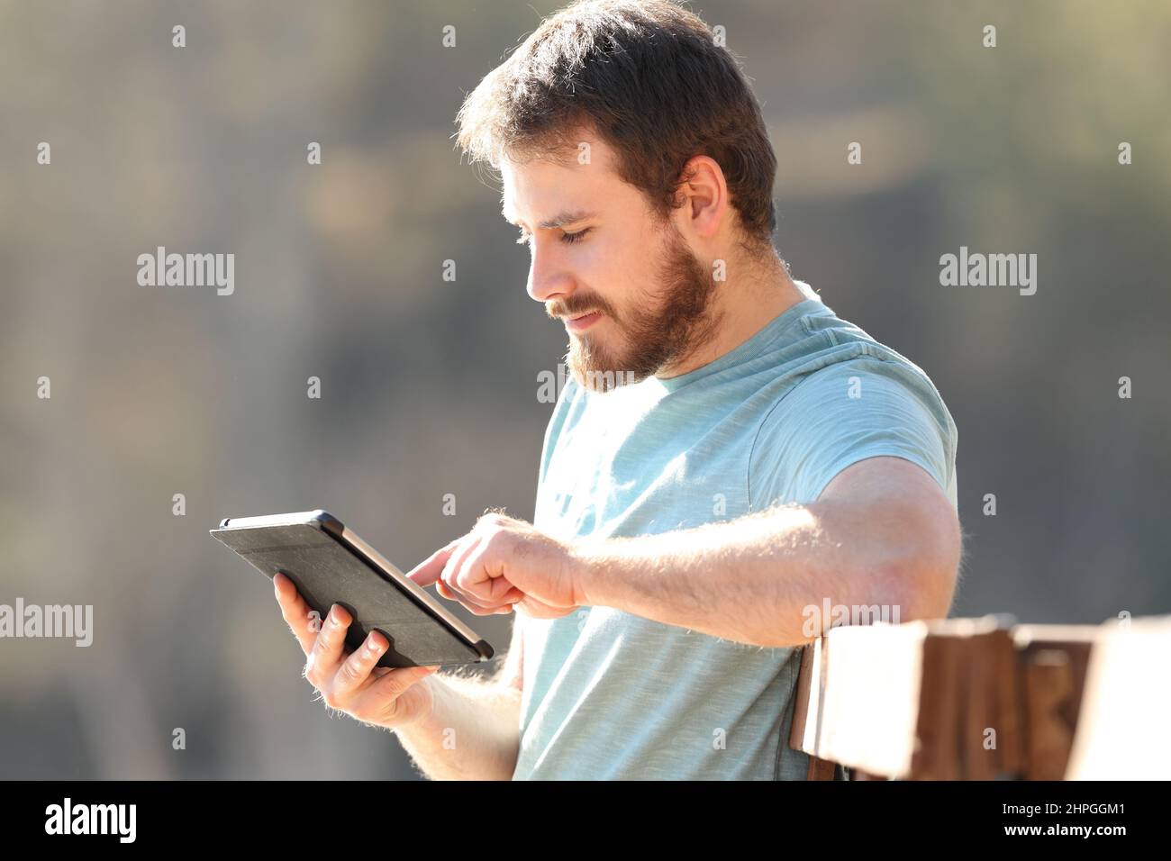 Boy profile tablet hi-res stock photography and images - Alamy