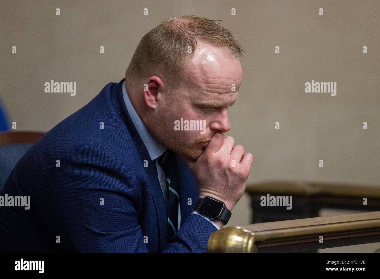UUP MLA John Stewart listens to speeches in the Northern Ireland ...