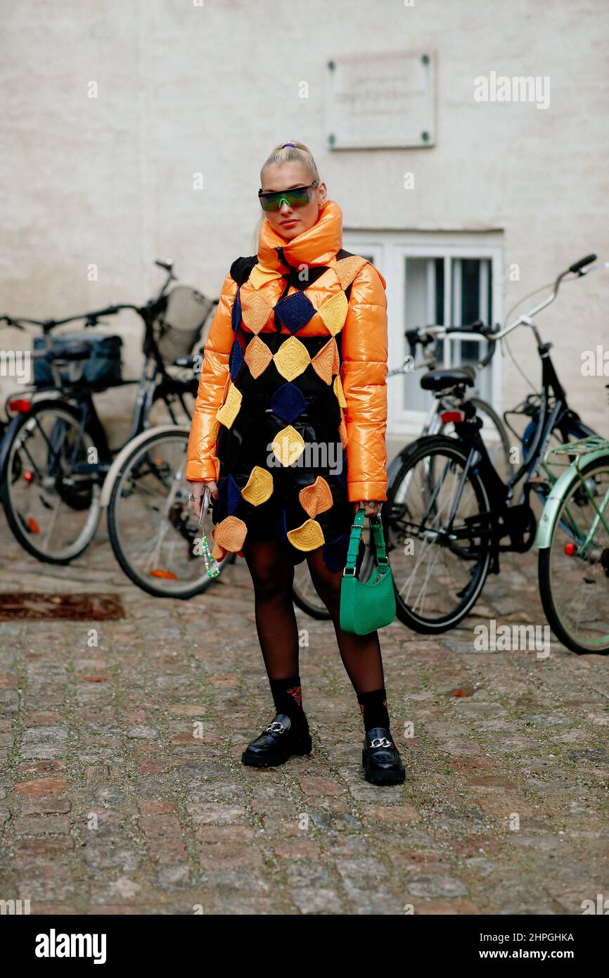 Street style, Maria Wos arriving at Copenhagen Fashion week Fall-Winter ...