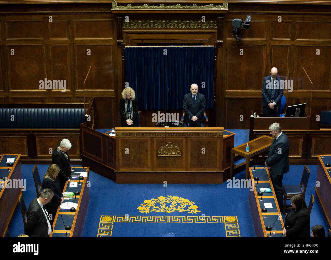 Alex Maskey (centre right) Speaker of the Northern Ireland Assembly and ...