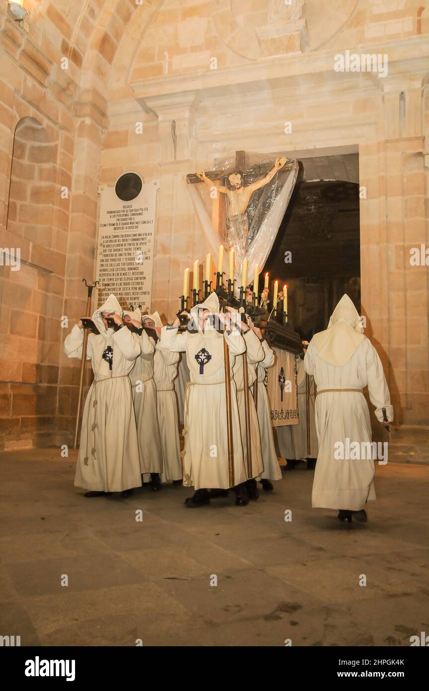 Holy Week in Zamora, Spain, procession on the night of Friday of ...