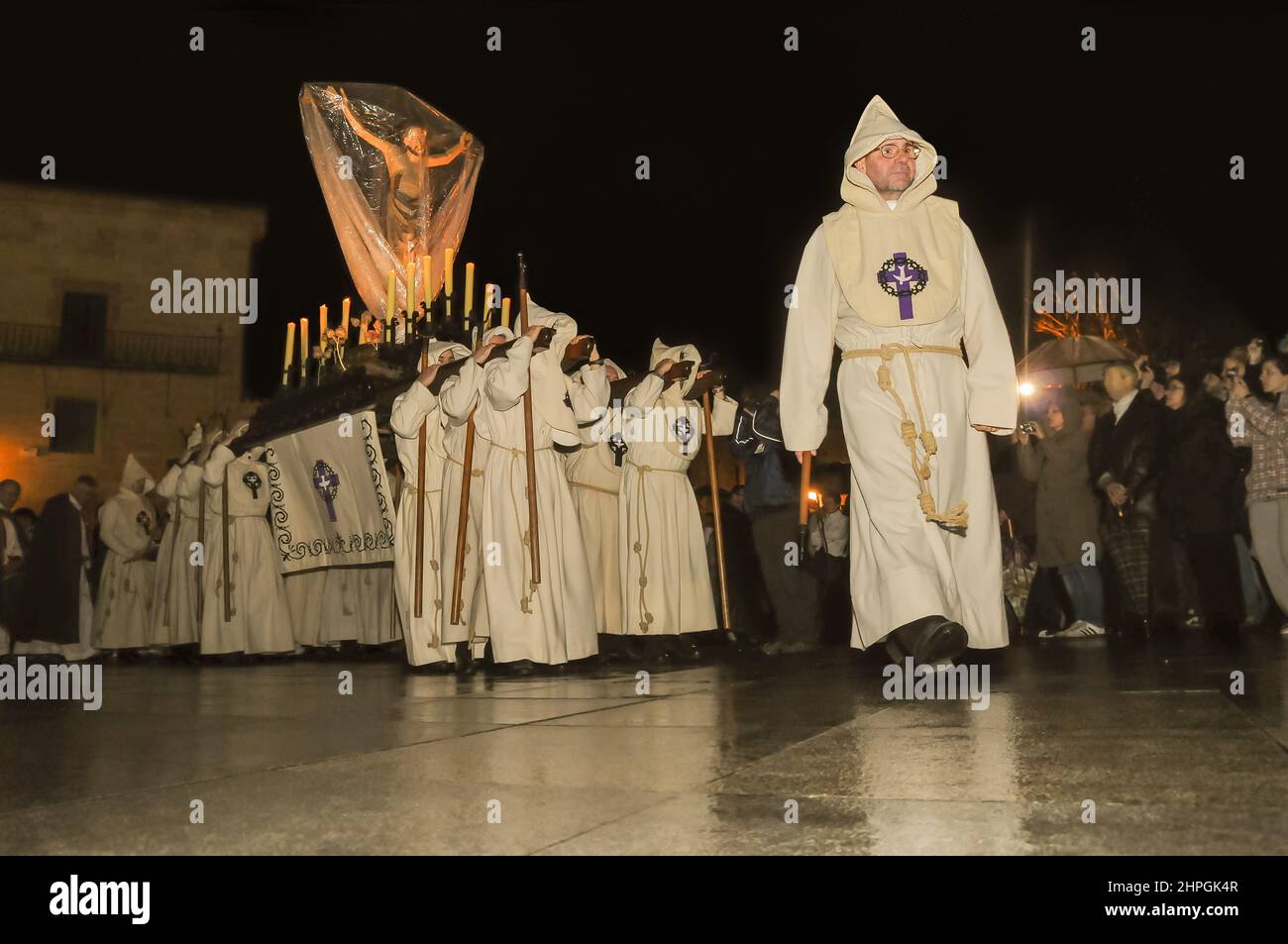 Holy Week in Zamora, Spain, Friday of Sorrows procession on the night ...