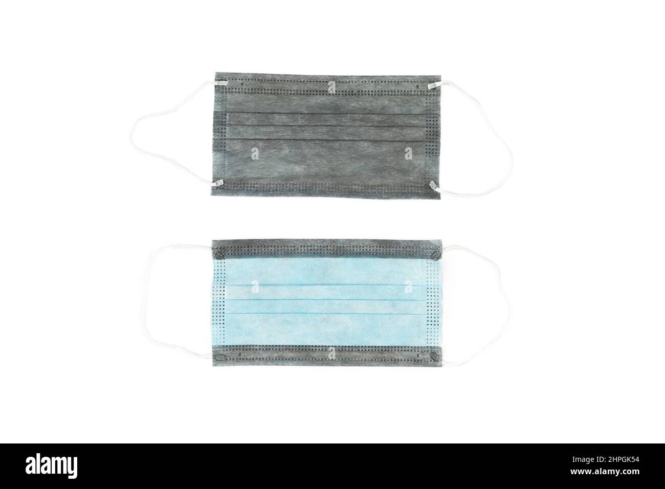 Surgical mask with graphene on both sides on white background Stock ...