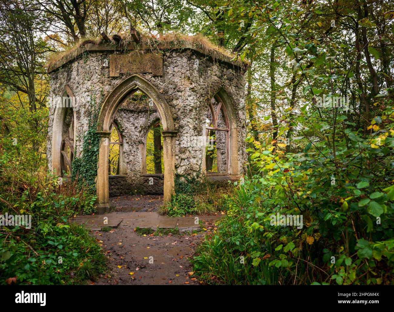 Fisher's Hall, a garden building and folly at Hackfall woods near ...