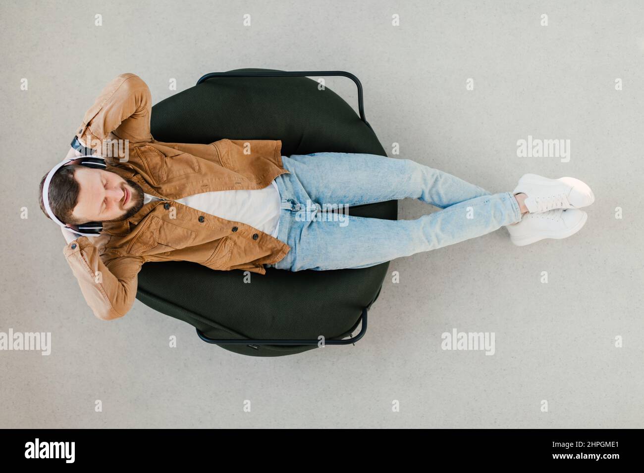Top view young guy lying hi-res stock photography and images - Alamy