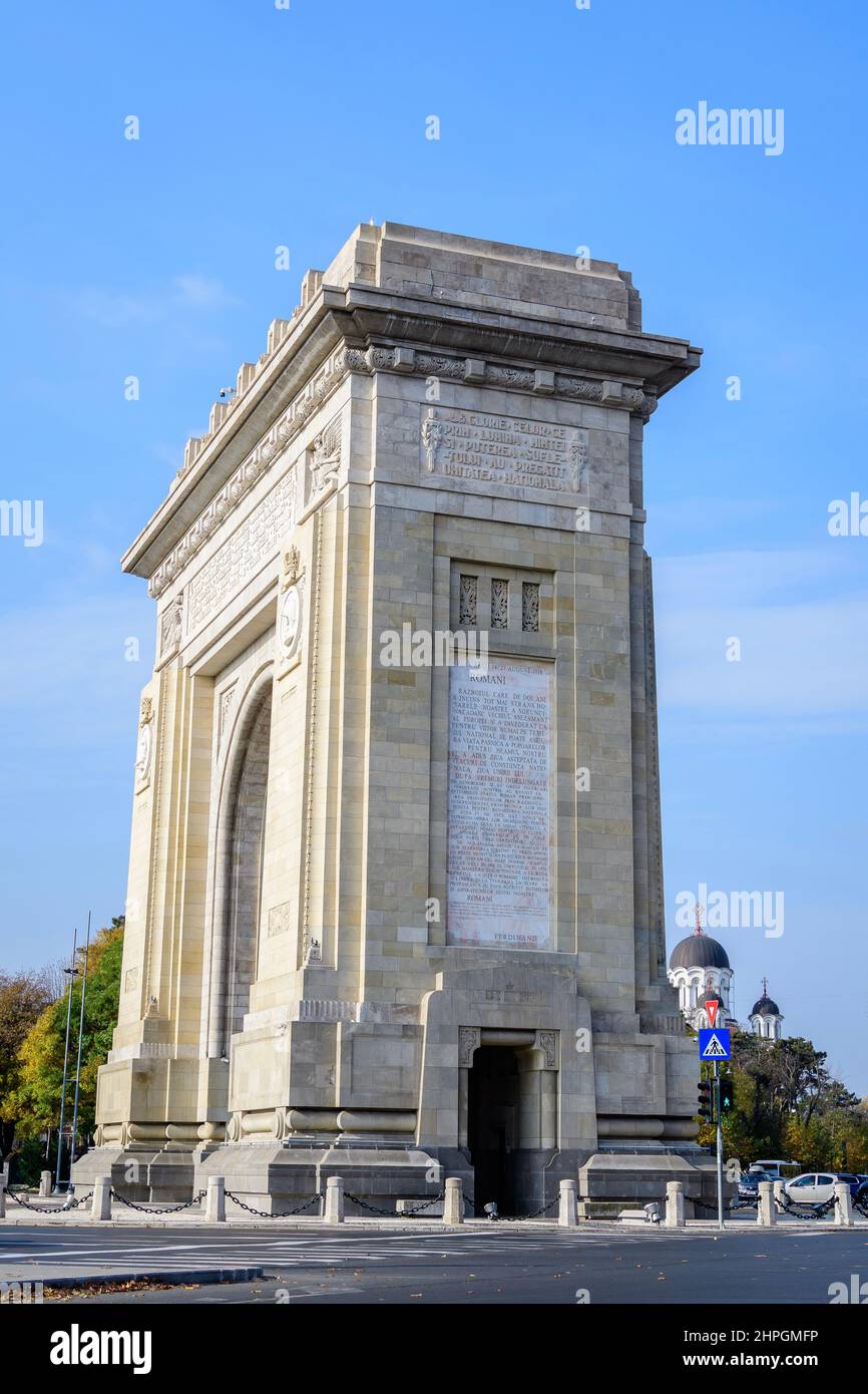 Bucharest, Romania - 6 November 2021: Arcul de Triumf (The Arch Of ...